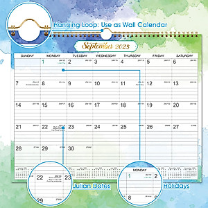 2023-2024 Wall Calendar - Jul.2023 - Dec.2024, 18 Months Wall Calendar 2023-2024, Monthly Calendar with Julian Date, 15 x 11.5 in, Twin-Wire Binding, Great for Hanging on The Wall, Color Design