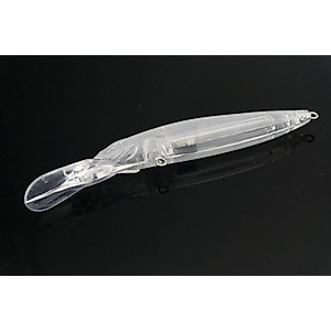 Fine Fishing Free Eye 5PCS Unpainted Lure Blanks 110mm 8.69g Tungsten Weight Crankbait Baits Simulation Blank Body Clear Hard Baits Trout Salmon Minnow Lure Popper Lures Topwater Freshwater 8358