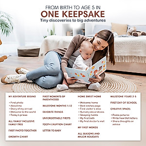 Playful Baby Book Keepsake and Baby Memory Book - First 5 Years Completely Illustrated Baby Journal - Joyful Baby Scrapbook for Boy or Girl - Easily Record Radiant Memories - Perfect for Baby Shower