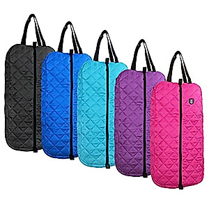 Harrison Howard Bridle/Halter Bag with 3 Prong Tack Rack Quilted Horse Tack Carry Bag Rose Red