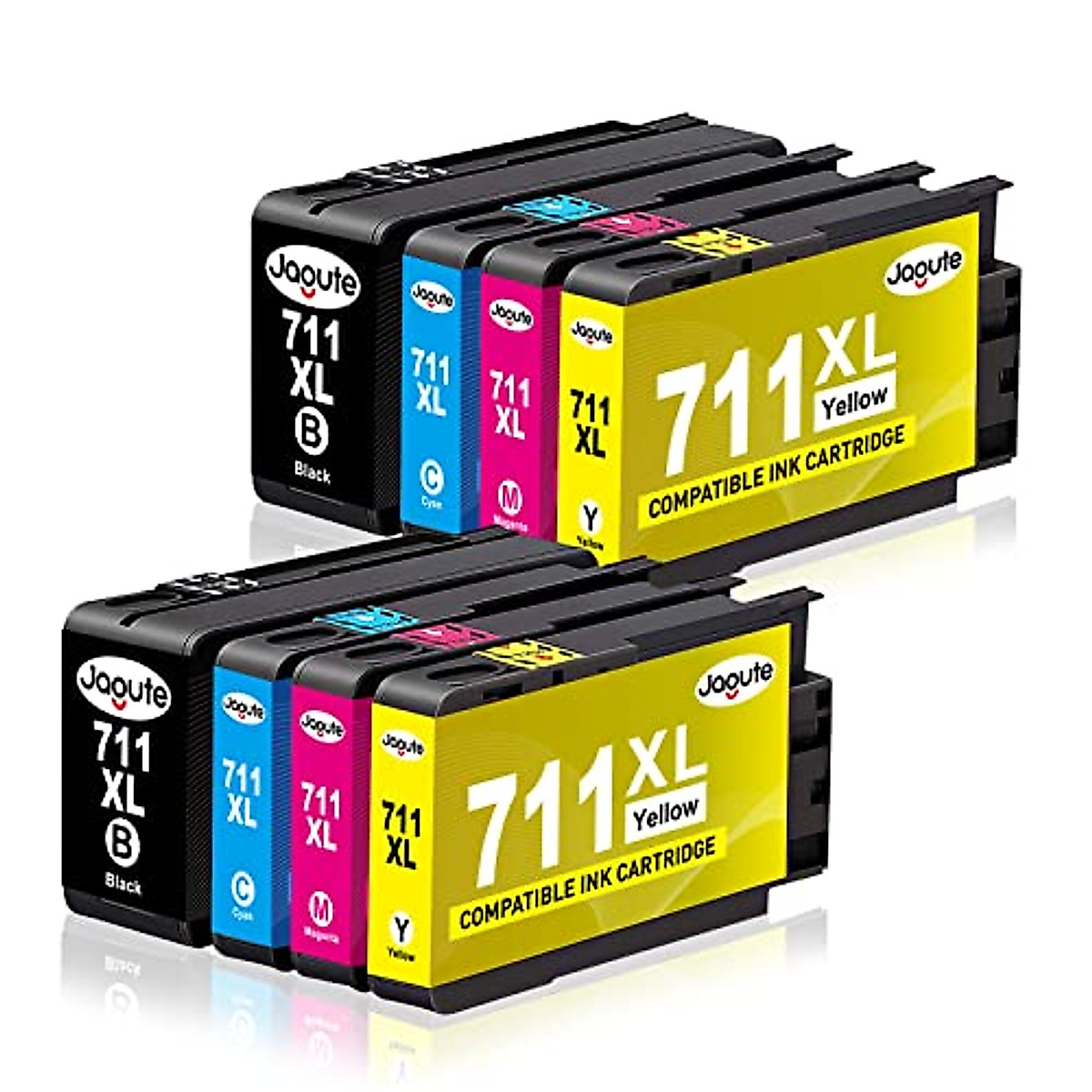 Jagute 711XL 711 Ink Cartridges Replacement for HP 711 XL Work with HP Designjet T120 T520 24-in T520 36-in Printers(2 Black, 2 Cyan, 2 Magenta, 2 Yellow) 8 Pack