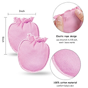 Geyoga 30 Pieces Baby Bow Knot Nylon Headband Newborn Baby Non Scratch Mittens Baby Non Slip Ankle Socks for New Born Baby