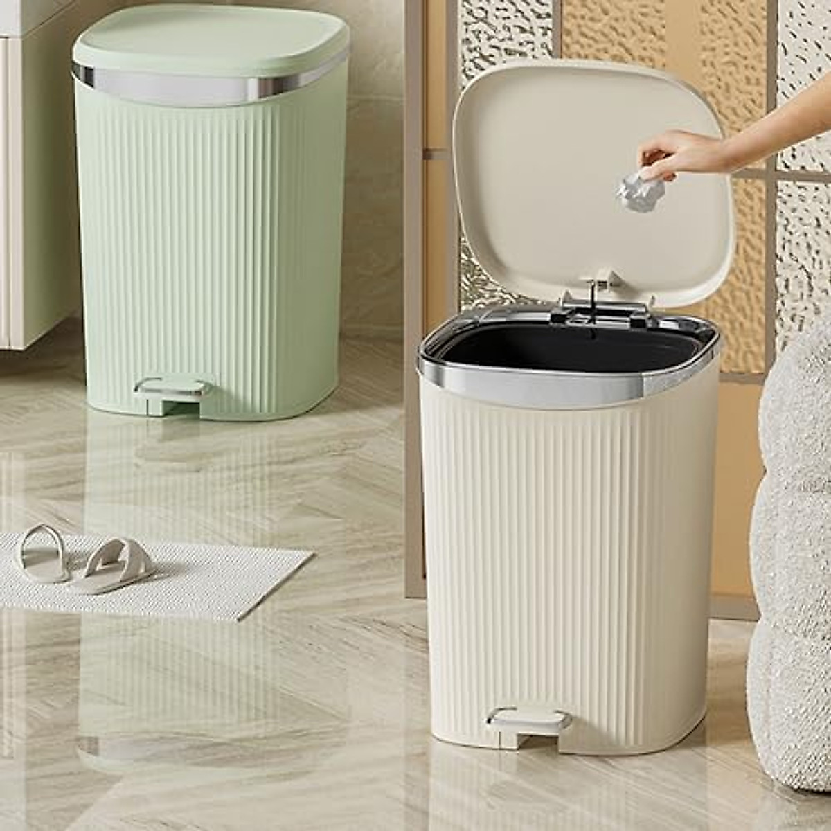 Pedal Trash Bin Step Trash Can with Good Seal Designed for Easy Disposal in Kitchens Or Office Garbage Container