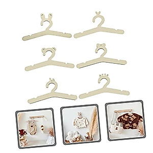 Cabilock 18 Pcs Small Wooden Hanger Mini Clothes Rack Hangers for Clothes Bulk Toys Baby Hanger Wardrobe Hangers Miniature Clothes Hangers Child Clothes Household Mini Toys
