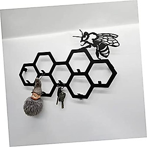 NOLITOY Towel Hooks Entryway Mount Coat Clothes Ornament Beehive Hats with Honeycomb Organizer Keys Decorative Iron Home Panel Mounted Hangers Art Household Cling Window Sunflower Hollow Towel Hook