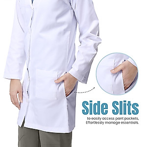 NY Threads Professional Lab Coat for Men Long Sleeve Poly Cotton Medical Coat 1 Pack, Large, White