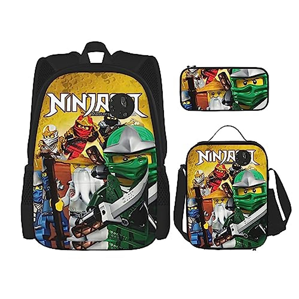 SK3S530B 3PCS Set Laptop Bag Cartoon Merch Backpack Bookbag and Lunch Box Pen Bag 3 Set Rucksack