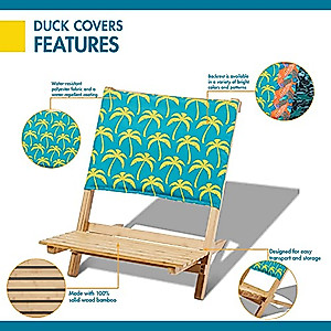 Duck Covers Bamboo Beach Chair, Real Teal Palm