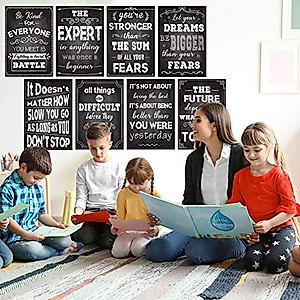 Whaline 20 Pack Motivational Classroom Posters, Chalkboard Design Inspirational Quotes Posters, Waterproof Classroom Wall Arts for Students Teachers Classroom Decorations, 12 x 17 Inch