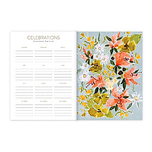 Legacy Vintage Floral Black 8 x 6 Paper 2023-2024 Seedlings Soft Cover On The Go Planner