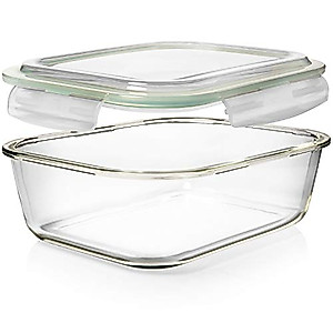 Razab 10 Cups/ 80 Oz 4 Pc (Set of 2) Glass Food Storage Containers with Airtight Locking Lids-For Storing & Serving Food. BPA Free & Leak Proof - Microwave, Dishwasher, Fridge, Freezer and Oven Safe