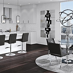 Zuri Furniture Modern Coveteur Adjustable Height Swivel Bar Stool in Black