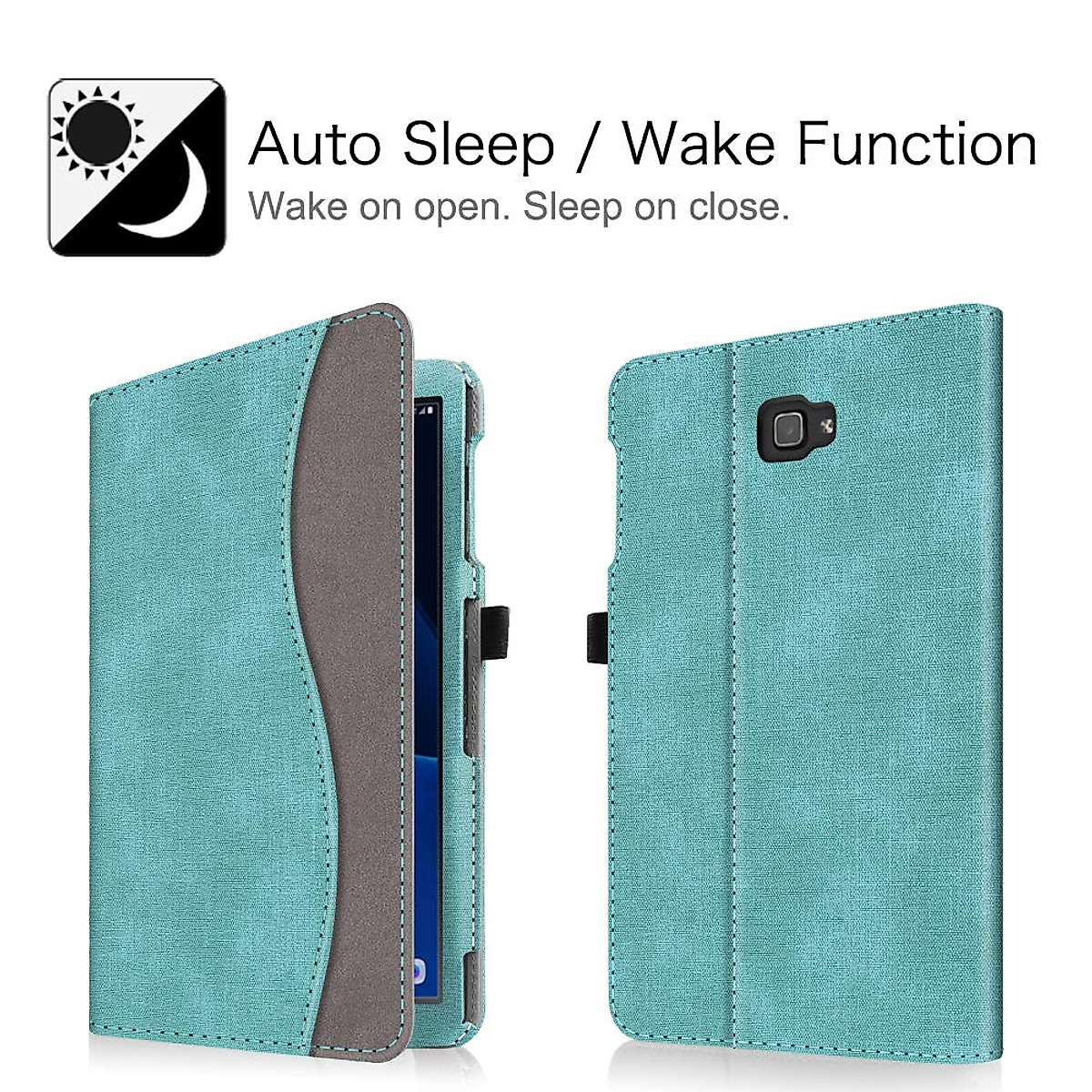 Fintie Case for Samsung Galaxy Tab A 10.1 (2016 NO S Pen Version), [Corner Protection] Multi-Angle Viewing Stand Cover with Pocket Auto Sleep/Wake for Tab A 10.1 (SM-T580/T585/T587), Turquoise