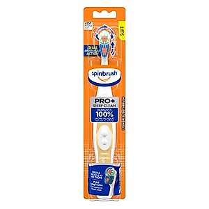 Spinbrush Pro+ Deep Clean, Battery Toothbrush for Adults, Soft Bristles, Batteries Included