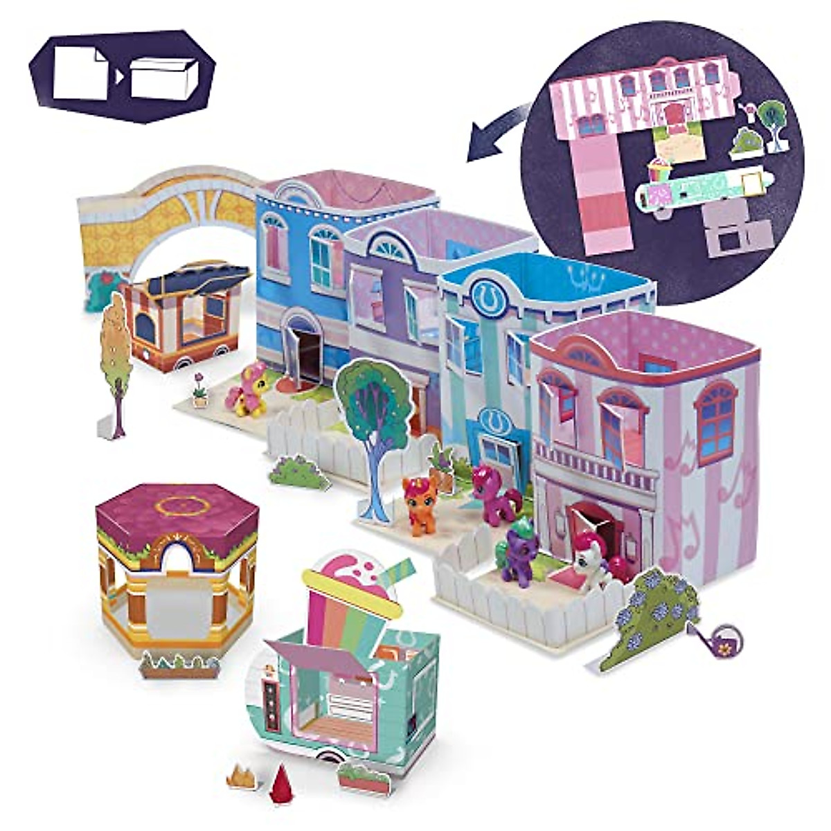 My Little Pony Mini World Magic Epic Crystal Brighthouse Toy, Buildable Playset with 5 Collectible Figures, for Kids Ages 5 and Up