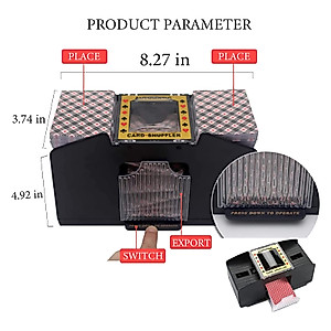 YESBAY Card Shuffler Automatic Battery Powered Card Shuffler Electric Shuffler Playing Card Shuffler Machine for Blackjack and Poker Games (4 Deck)