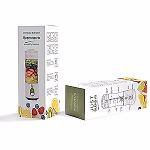 GREENNOVO Portable Blender, Smoothie Blenders, Personal Size Blender USB Rechargeable Smoothies and Shakes Juicer Cup, 4000mAh Battery Strong Power