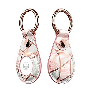 i-Blason Cosmo AirTag Keychain Case, Stylish Protective Case Holder with Keychain Ring for Apple AirTag 2021 (1 Pack Marble)