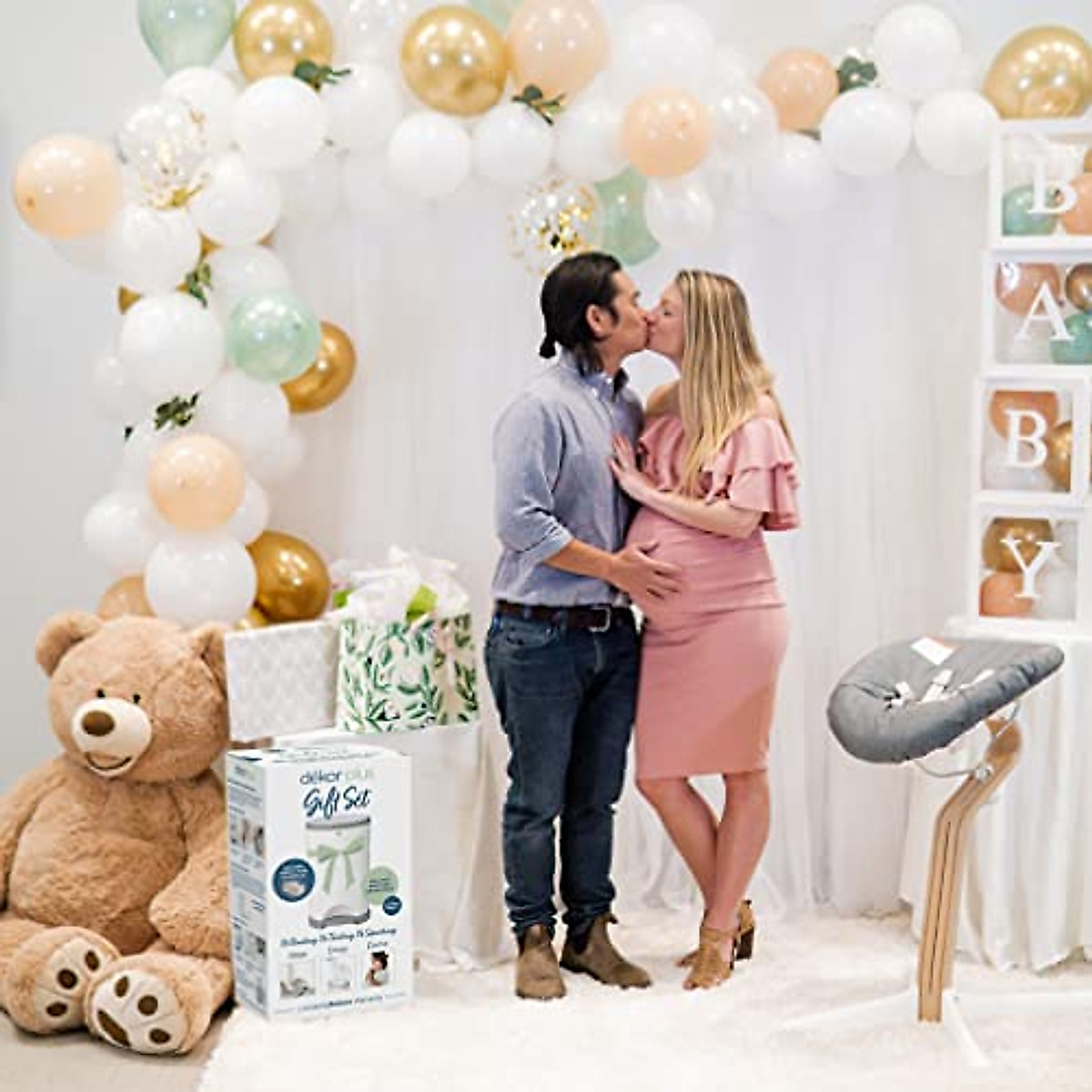 Dékor Plus Diaper Pail Gift Set – White | Comes with Over a Year's Supply Worth of Dékor Refills!