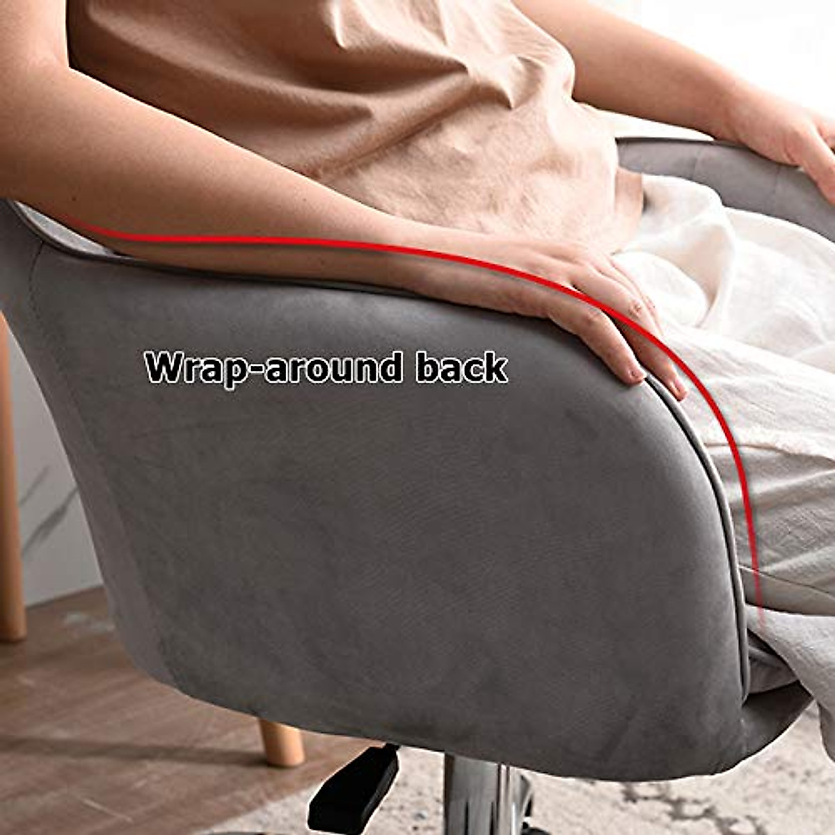 ECBETCR Chair Desk Chair Swivel Ergonomic Office Chair Mid Back Office Chair Ergonomic Swivel Desk Office Chair with Lumbar Support Adjustable Height PU Leather Computer Task Chairs