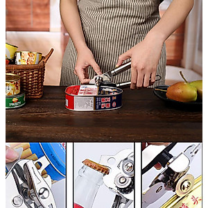 Stainless Steel Manual Can Opener, Dishwasher Safe, Manually Operated Can Opener