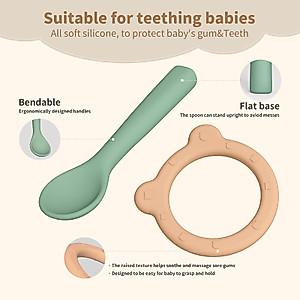 Giant Cabbage Baby Food Fruit Feeder, Silicone Baby Spoons Self Feeding 6 Months, Teething Toys for Babies 6-12 Months, Baby Feeding Supplies Toddler Utensil Teething Pacifier (Dark Blue Green Sand)