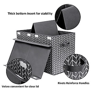 Mayniu Large Toy Box Chest Storage Bins with Lid, Toys Organizers Storage Boxes Basket with Sturdy Handles for Boys, Girls, Nursery, Playroom, Closet, Bedroom