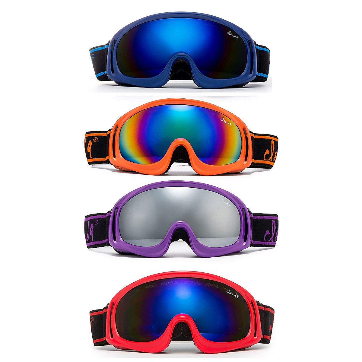 Kids Snow Goggles Anti-Fog Dual PC Lens UV400 Snowboarding Ski Goggles 1 Pair