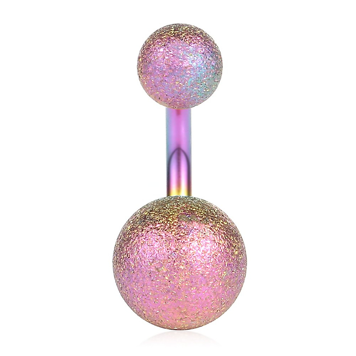 Ruifan 4PCS 14G 6mm 1/4 Inch 316L Surgical Steel Crystal Ferido CZ Short Belly Earring Navel Button Rings Set - Rainbow