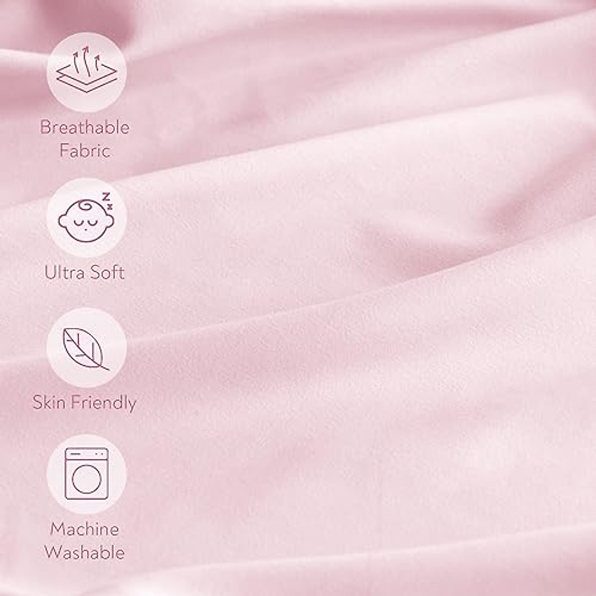 Crib Sheets Girl 4 Pack, Baby Crib Sheet for Crib Mattress and Toddler Bed Mattress, Soft Breathable Fitted Kid Toddler Sheets Set for Girls, Pink & Purple