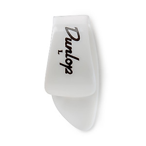 JIM DUNLOP 9013R White Plastic Thumbpicks, Left Handed, Large, 12/Bag