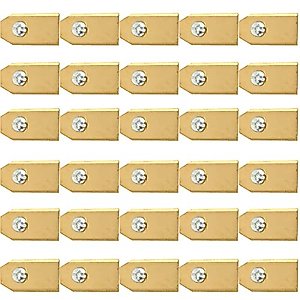 Queenbox 30pcs Lawn Robot Blade + Screws, 35x18mm Stainless Steel Replacement Gold Lawn Mower Blade Garden Tool