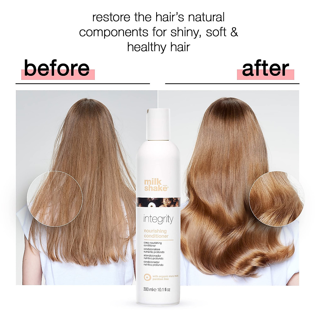 milk_shake Integrity Nourishing Conditioner - Anti Frizz Conditioner with Muru Muru Butter, Paraben Free, 1.7 Fl Oz