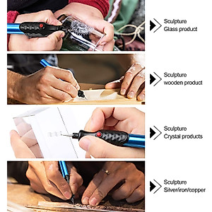 FOLAI Electric Engraving Engraver Pen Carve Tool for DIY Jewellery Jewelry Metal Glass - (Cordless Precision Engraver with Diamond Tip Bit)