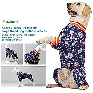LovinPet Pet Clothes for Large Dogs: Nighthawk& Red Fox Steel Gray Print, Lightweight Stretchy Knit Pullover Pet Pajamas, Big Dog Onesie, Large Breed Dog Jammies, Pet PJ's /3XL