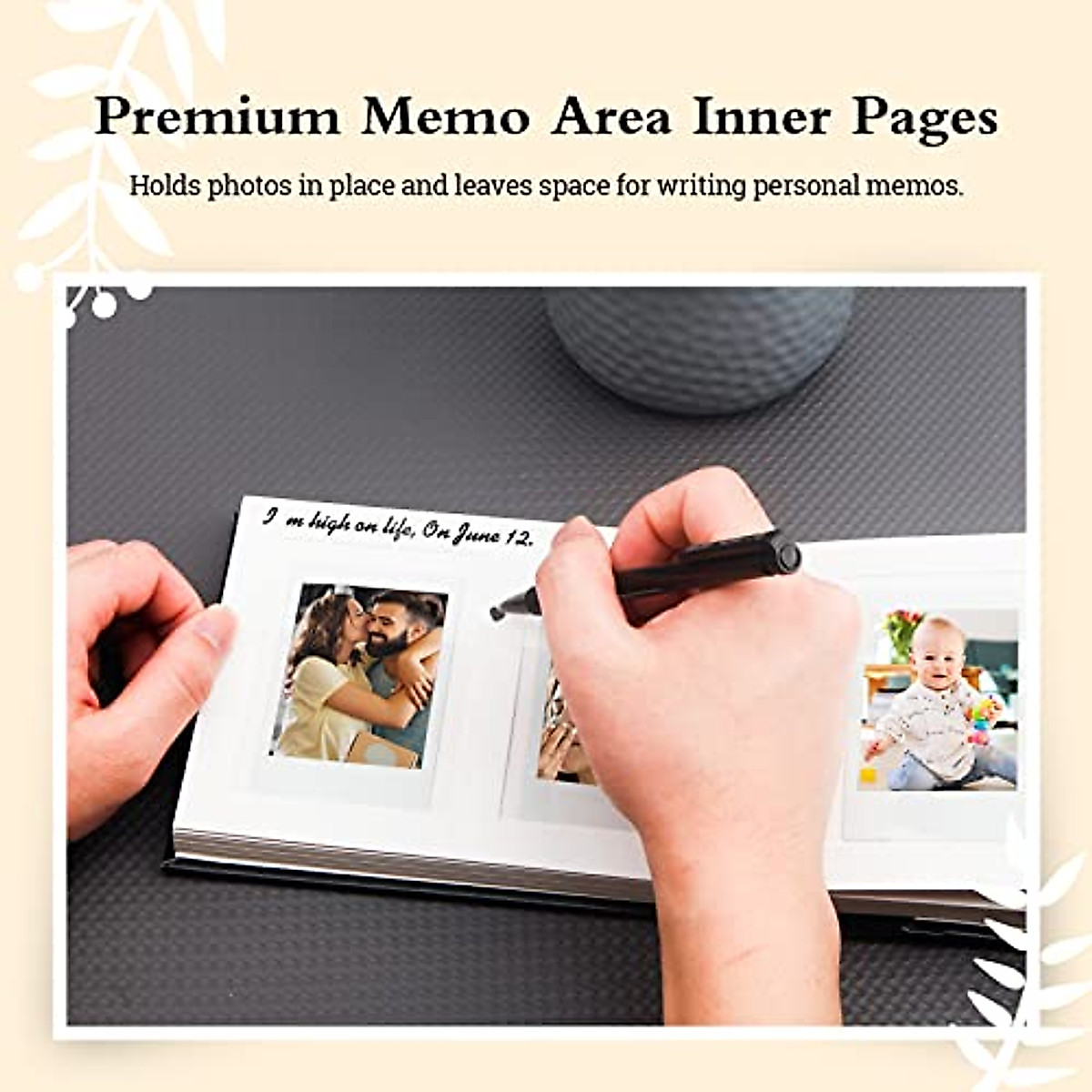Photo Album with Writing Space for Fujifilm Instax Mini Camera, Polaroid Camera, 64 Pockets Instax Photo Album Polaroid Photo Albums Book for Fujifilm Instax Mini 11 9 8 40 Evo Instant Camera, Black