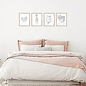 Insire Black And White Minimalist Wall Art Line Drawing Wall Art Abstract Woman Wall Art, Line Art Wall Decor Black And White Abstract Wall Art, Feminine Wall Art - Set of 4 (8x10) Unframed
