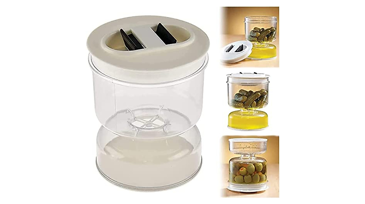 XCVBNM Pickle & Olive Hourglass Jar - Easy Food Storage