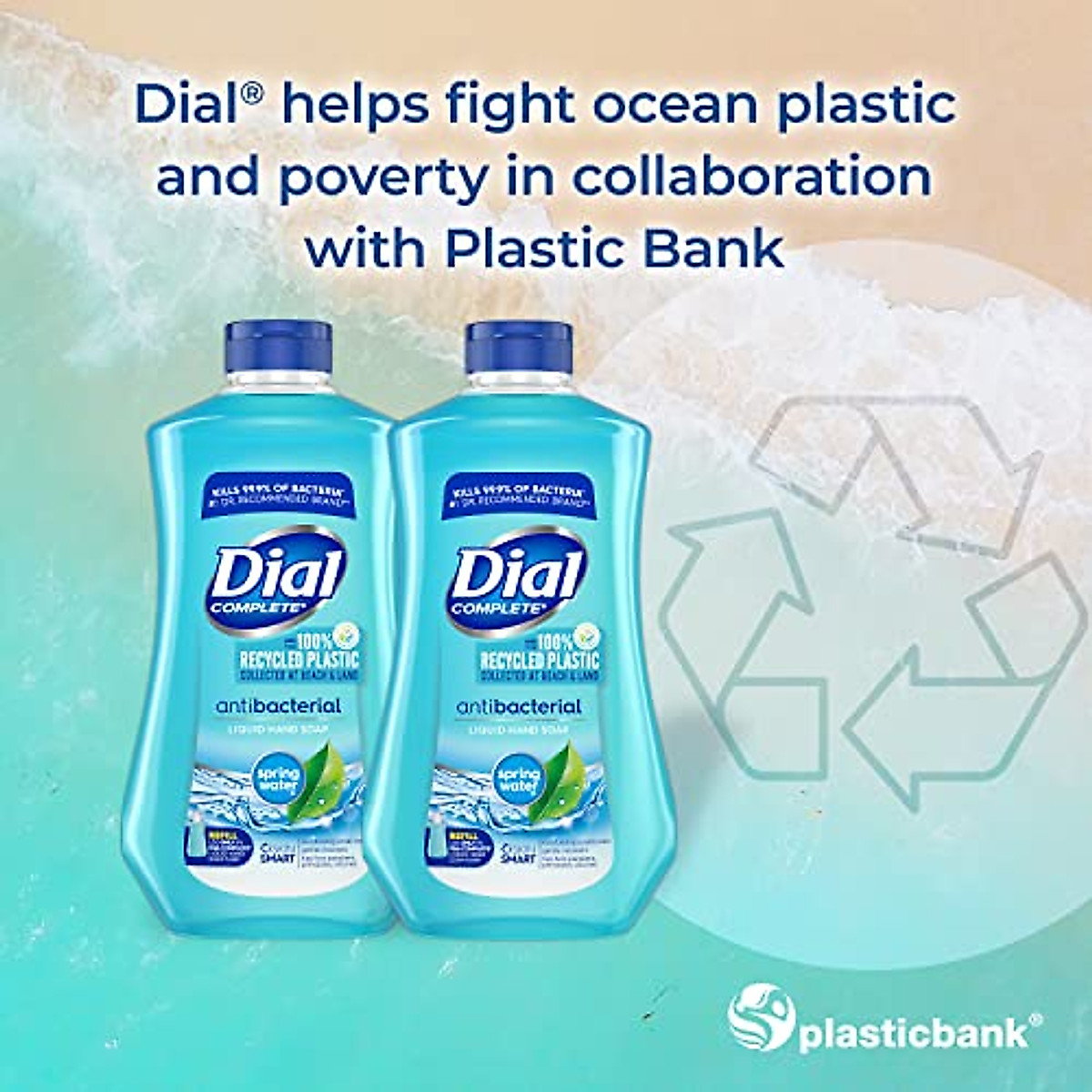 Dial Complete Antibacterial Liquid Hand Soap Refill, Spring Water, 32 fl oz