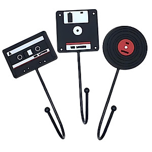 Zerodeko 3pcs Home Decoration Shower Room Towel Hooks Decorative Wall Hooks Adhesive Wall Hook Music Coat Hooks Magnetic Tape Household Key Hanger Soft Rubber Vintage Key Holder