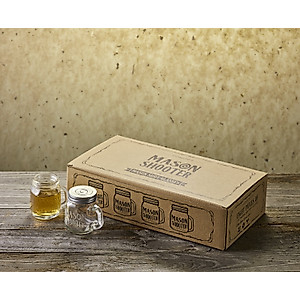 Hayley Cherie Mason Jar Shot Glasses with Leak Proof Lids (Set of 8) Mini Mason Shooter with Handles 2oz for Drinks, Liqueurs, Favors, Desserts, Parties, Gifts