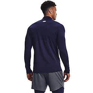 Under Armour Men's ColdGear Armour Fitted Mock, Midnight Navy (410)/White, Large