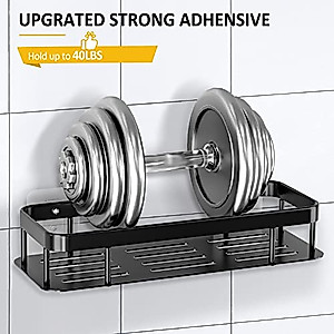 ZMteam Shower Caddy Organizer for Inside Shower-5Pack Bathroom Shower Shelves No Drilling with Soap Holder-Strong Adhesive Rustproof Shower Storage Shelf Basket for Bathroom,Dorm and Kitchen-Black