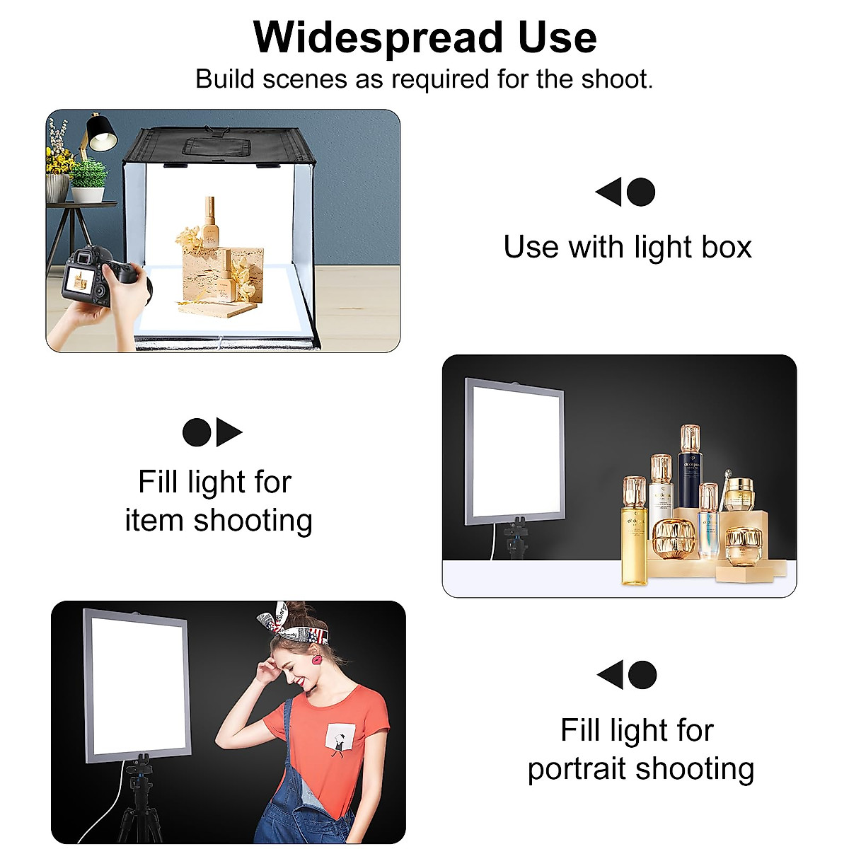 PULUZ 15''/38cm LED Photography Shadowless Light Panel 1200LM 6000K Three Color Temperature Dimmable Lightbox LED Fill Light Background Shadow Elimination for Jewelry Craft Commercial Photography