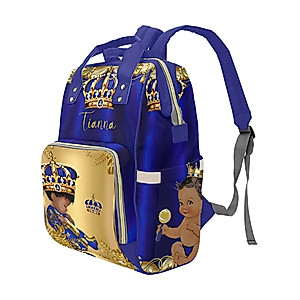 XOZOTY Gold Blue Hat Cute Baby Boy Diaper Bags with Name Waterproof Mummy Backpack Nappy Nursing Baby Bags Gifts Tote Bag for Women