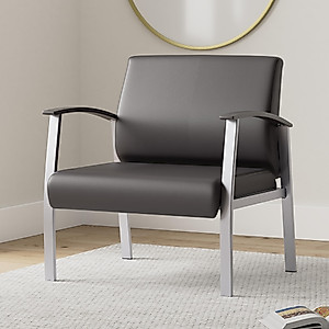 Alera ML2219 metaLounge Series Bariatric Guest Chair, 31-Inch x26-Inch x33.63-Inch, BLK Seat/Back, Silver Base