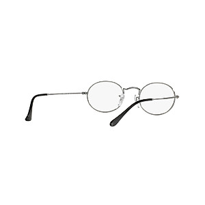 Ray-Ban RX3547V Oval Prescription Eyeglass Frames, Gunmetal/Demo Lens, 48 mm