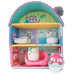 Squishville by Squishmallow Fifi’s Cottage Townhouse, 2” Blair and Fifi Soft Mini-Squishmallow and 4 Plush Furniture Accessories, Irresistibly Soft Toys, 3 Floors to Explore, Amazon Exclusive