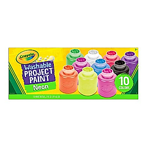 Crayola Washable Kids Project Paint - Neon (2oz), Arts & Crafts Supplies For Kids, Preschool & Kindergarten, Gifts, Ages 3+