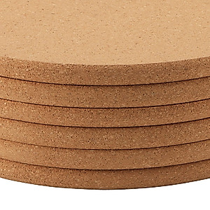 MAHIONG 12 Pack Cork Trivet Round, Thick Cork Coaster Set Kitchen Heat Hot Pads Holder Heat Resistant Corkboard Placemat for Hot Pots, Pans, Kettles, Dishes, 7.5 x 0.4 Inch